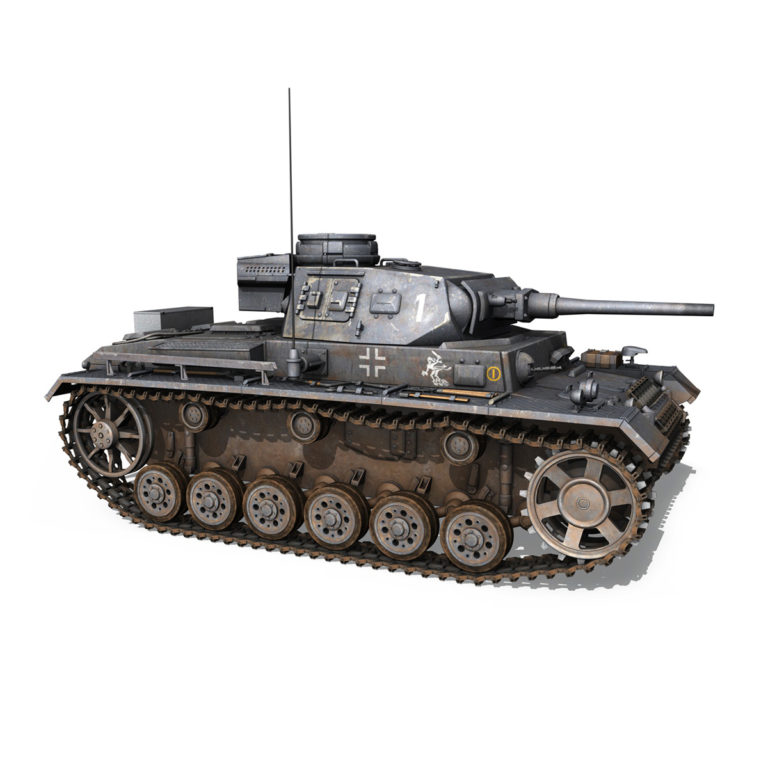PzKpfw III - Panzer 3 - Ausf.J - 1K 3D Model - FlatPyramid