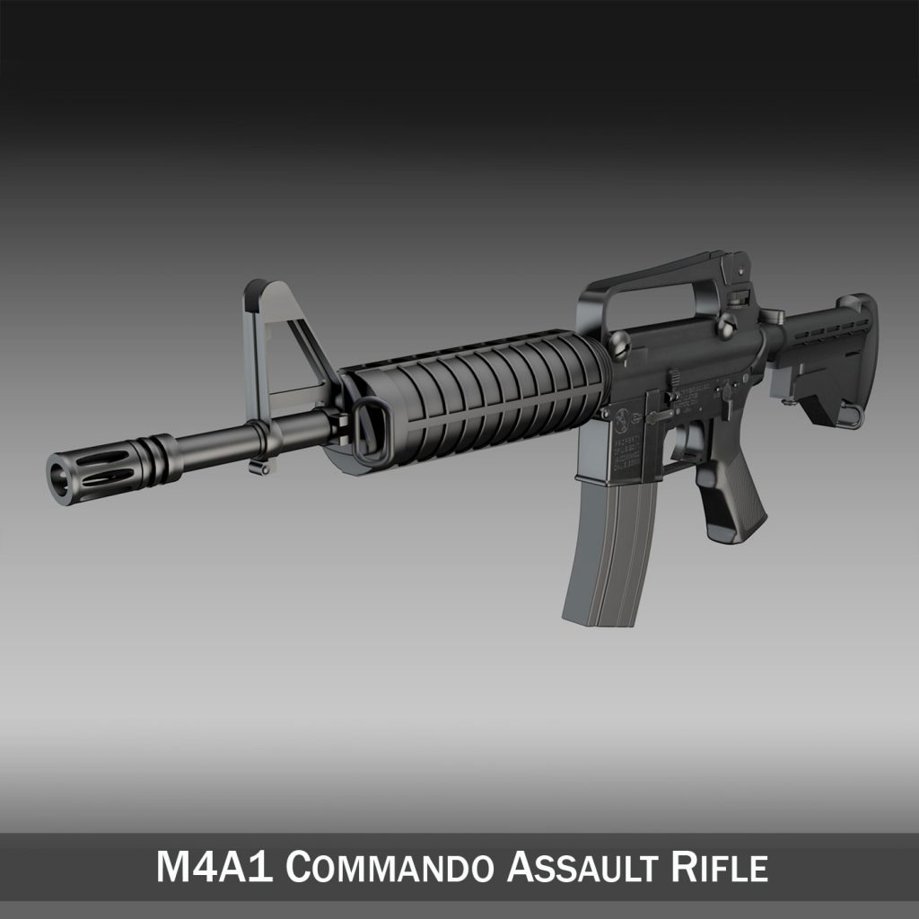 Colt M4 Commando Assault rifle 3D Model - FlatPyramid