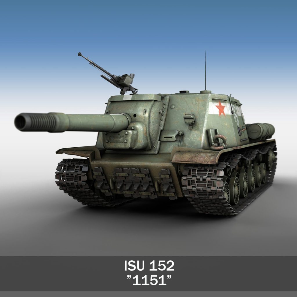 ISU 152 Soviet heavy self propelled gun 3D Model - FlatPyramid