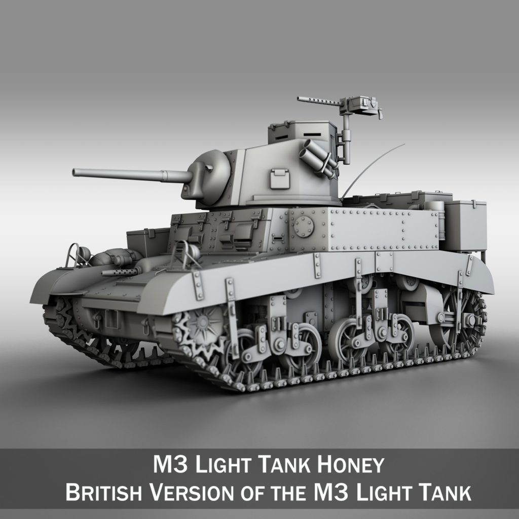 The M3 Light Tank - Honey 3D Model - FlatPyramid