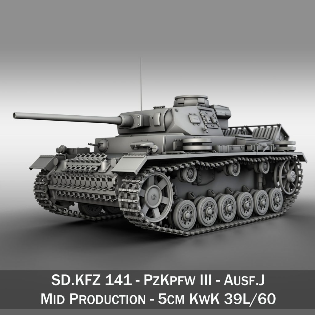 SD.KFZ 141 PzKpfw 3 Panzer 3 Ausf.J 3D Model - FlatPyramid