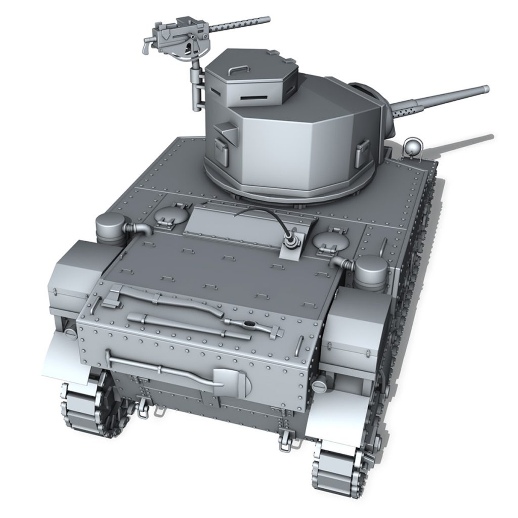 M3 Light Tank Stuart - Early Production 3D Model - FlatPyramid