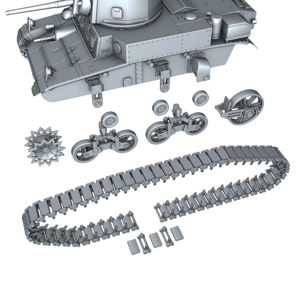 M3 Light Tank Stuart - Early Production 3D Model - FlatPyramid