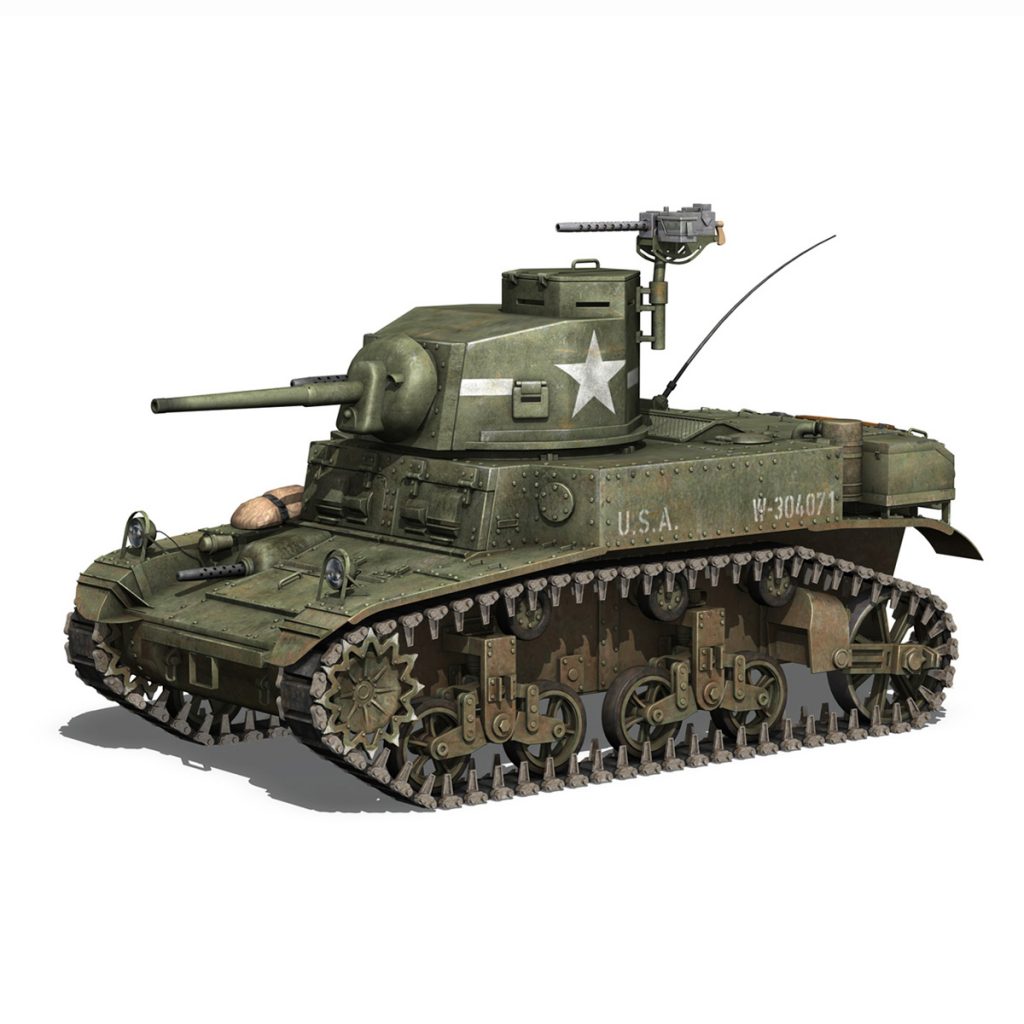 M3 US Light Tank Stuart 3D Model - FlatPyramid