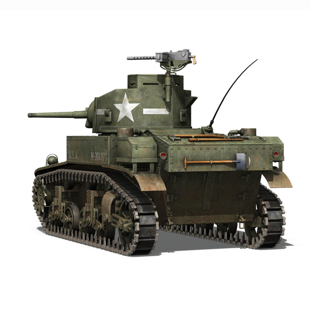 M3 US Light Tank Stuart 3D Model - FlatPyramid