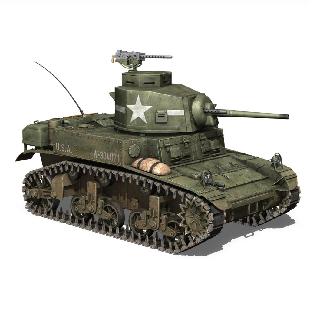 M3 US Light Tank Stuart 3D Model - FlatPyramid
