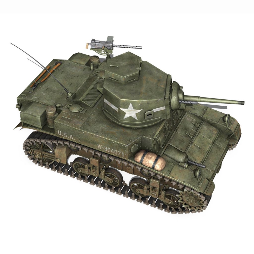 M3 US Light Tank Stuart 3D Model - FlatPyramid