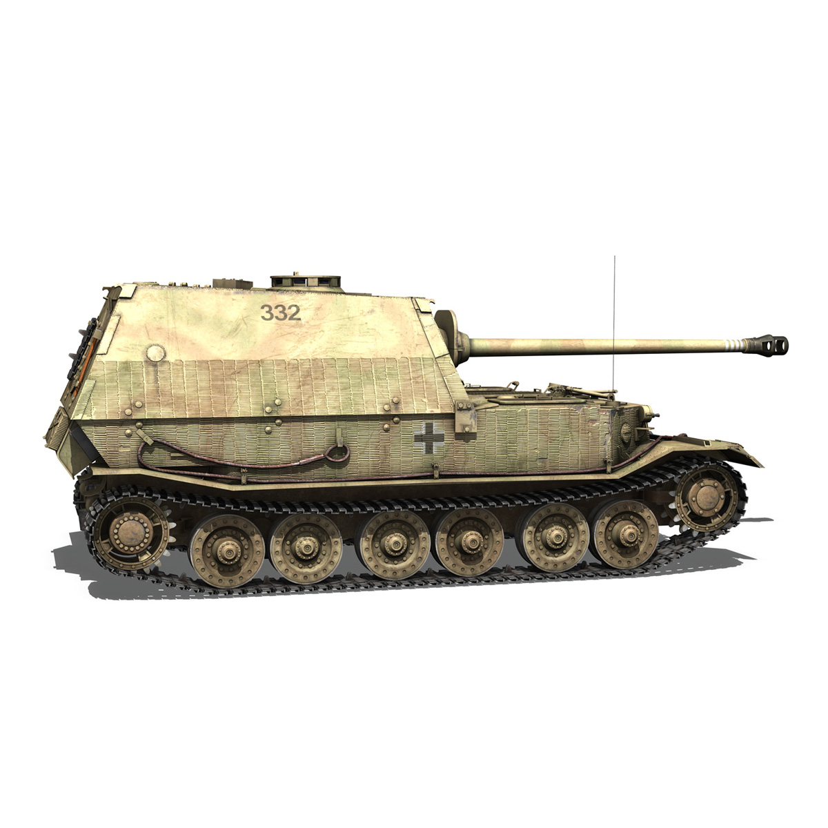 SD.KFZ 184 Tank destroyer Tiger (P) Elefant 3D Model | FlatPyramid