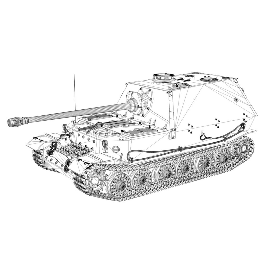SD.KFZ 184 Tank destroyer Tiger (P) Elefant 3D Model - FlatPyramid