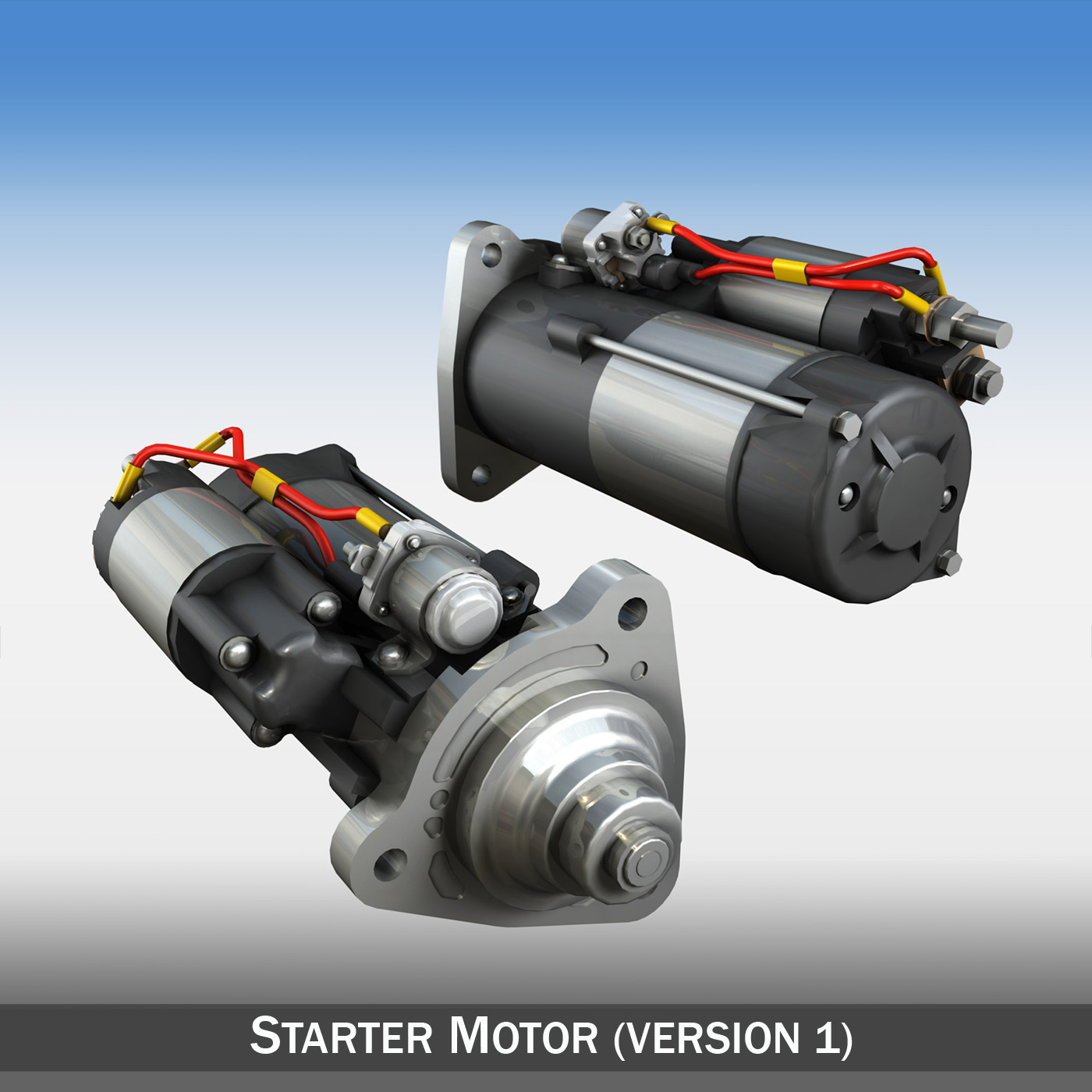 Starter motor 3D Model – Buy Starter motor 3D Model | FlatPyramid