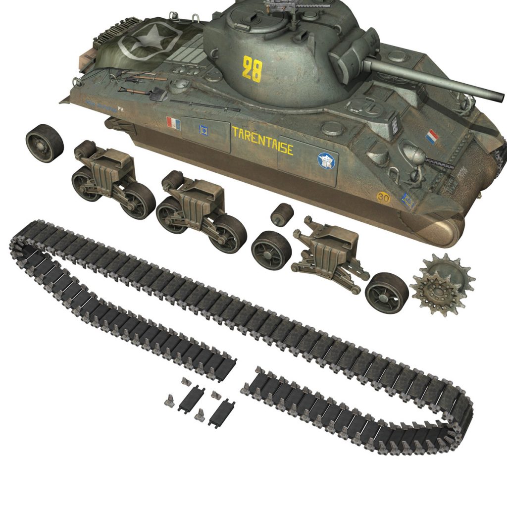 M4A2 Sherman - Tarentaise 3D Model - FlatPyramid