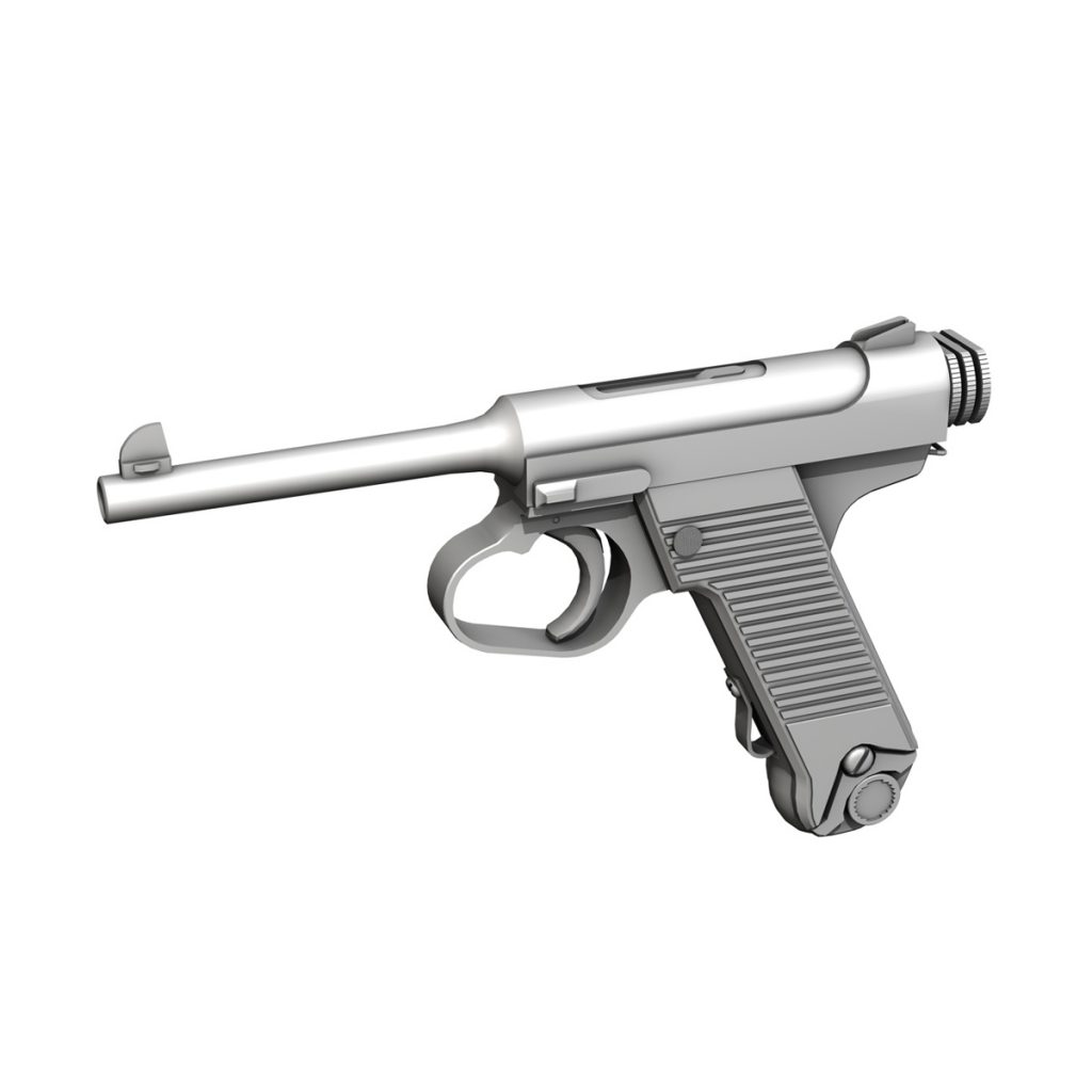 Nambu Pistol Type 14 3D Model - FlatPyramid