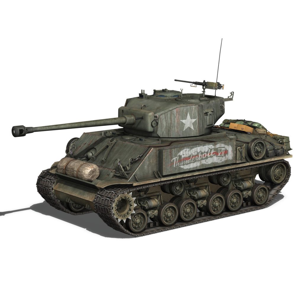 M4A3E8 HVSS Sherman - Thunderbolt VII 3D Model - FlatPyramid
