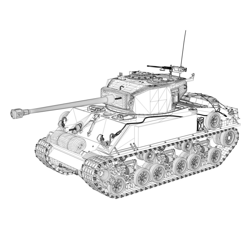M4A3E8 HVSS Sherman - Thunderbolt VII 3D Model - FlatPyramid