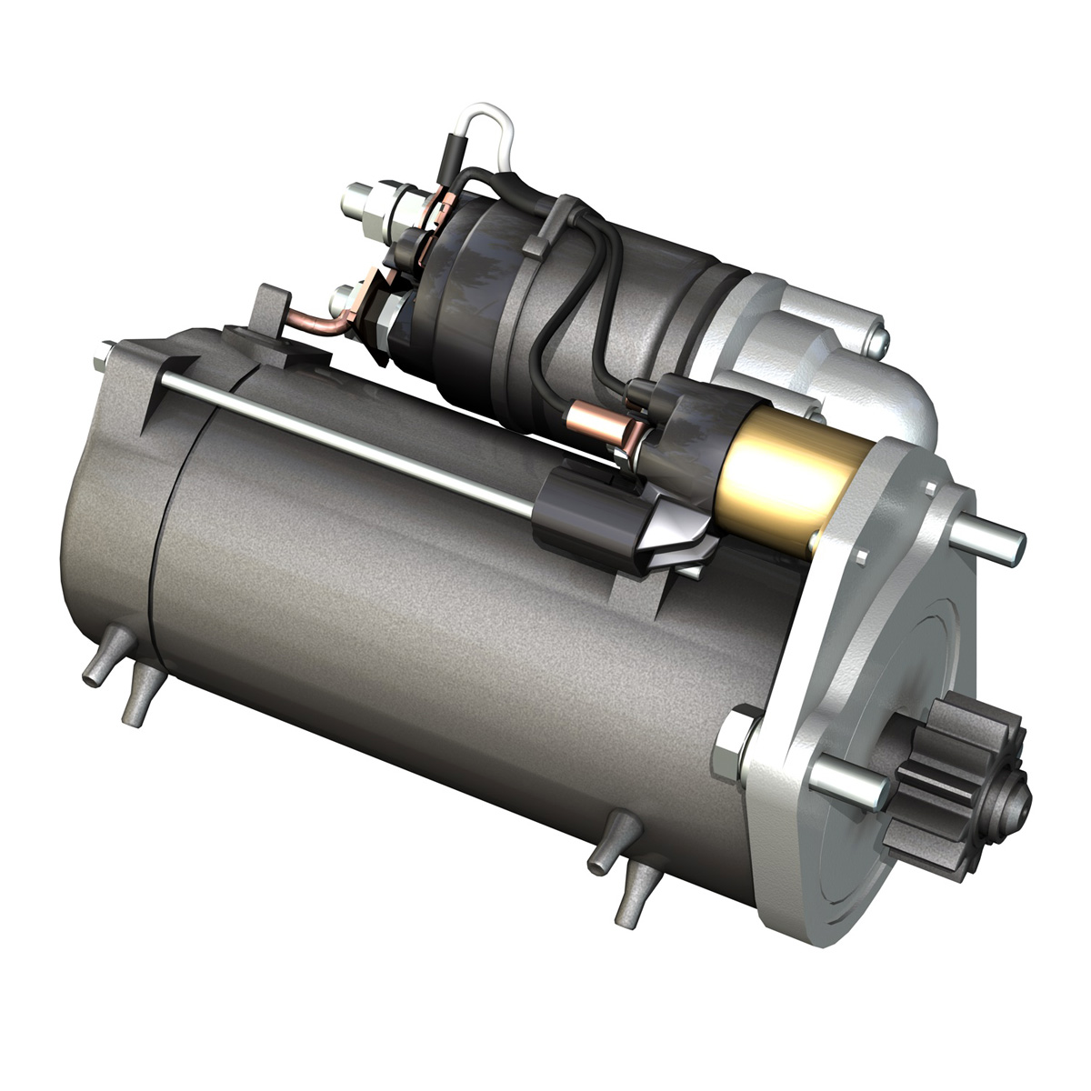 Starter Motor 03 3D Model - FlatPyramid