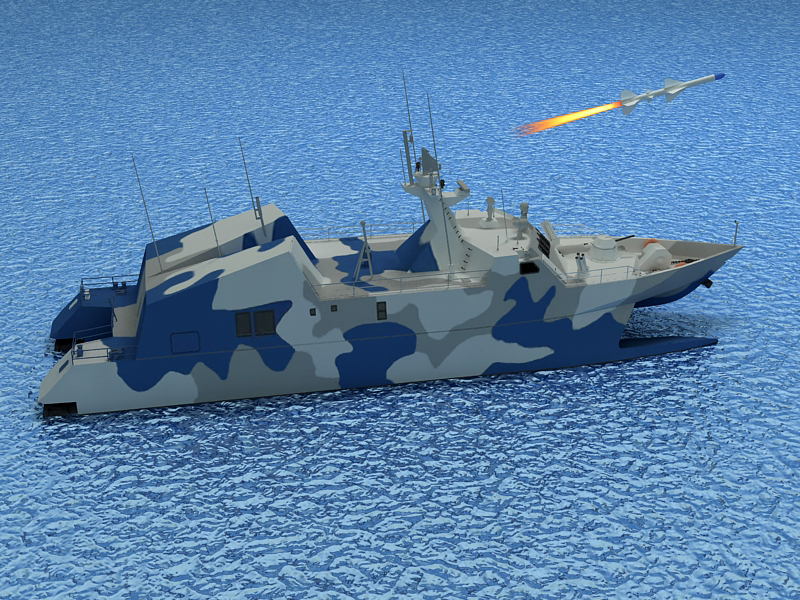 Type 022 Fast Attack Missile Craft 3D Model - FlatPyramid