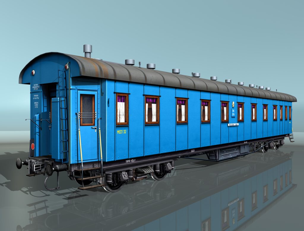 Passenger rail car 3D Model - FlatPyramid