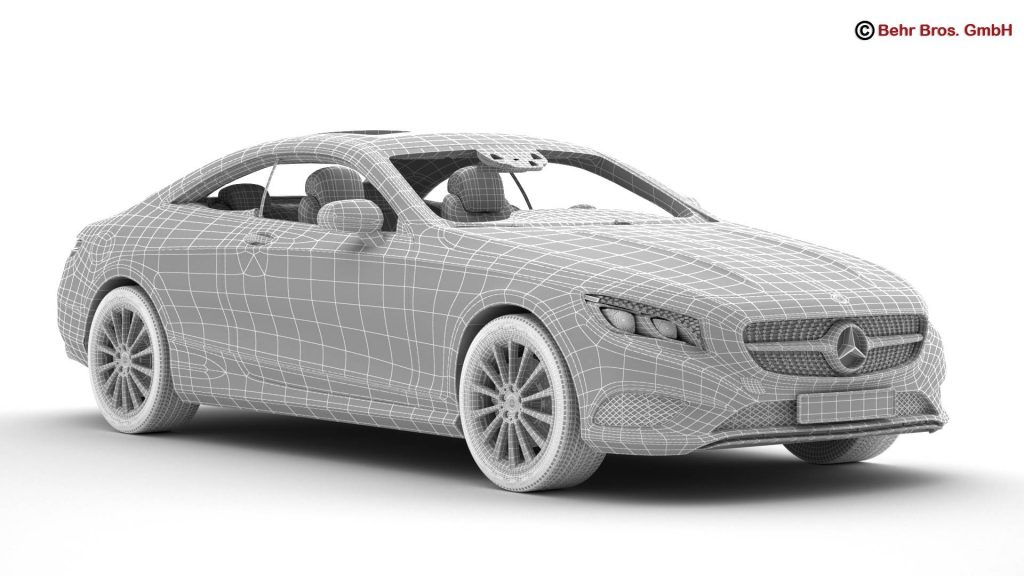 Mercedes S Class Coupe 2015 2 Headlight Versions 3D Model - FlatPyramid