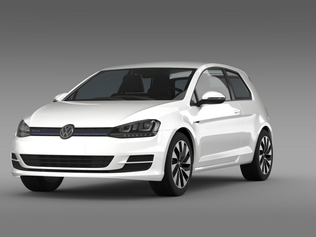 VW Golf TDI BlueMotion 3 door 2015 3D Model - FlatPyramid