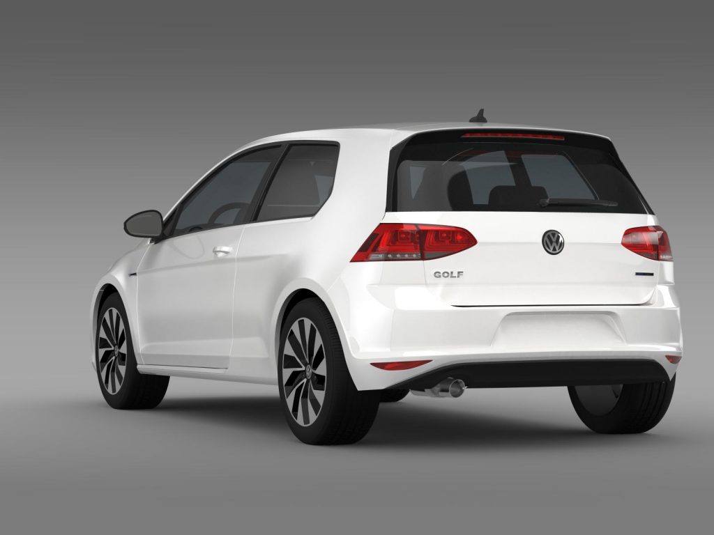 VW Golf TDI BlueMotion 3 door 2015 3D Model - FlatPyramid