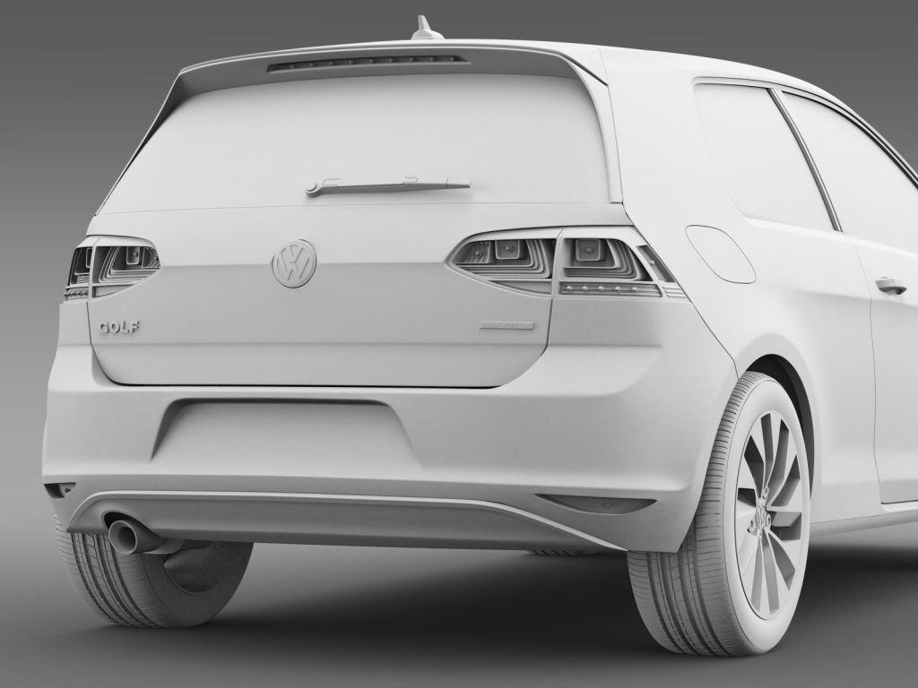 VW Golf TDI BlueMotion 3 door 2015 3D Model - FlatPyramid