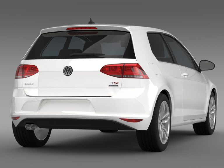 VW Golf TSI BlueMotion 3door 2015 3D Model - FlatPyramid