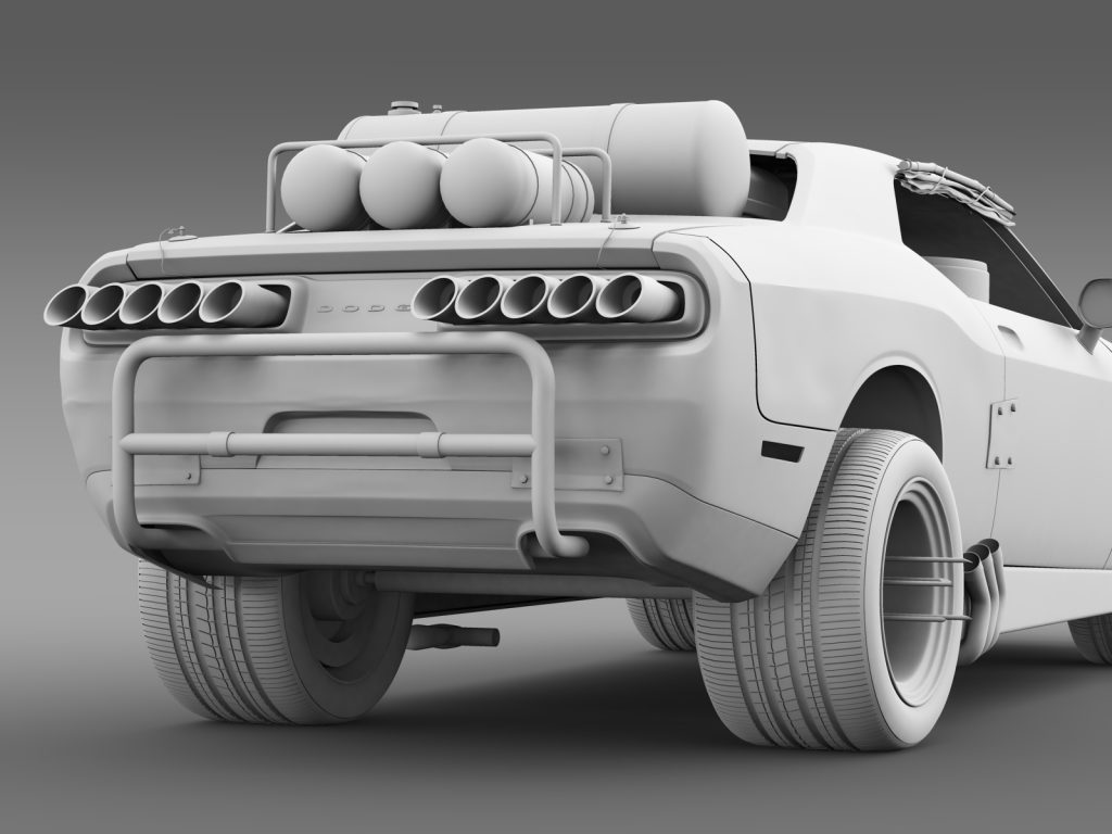 Mad Max Fight Interceptor Dodge Challenger 2015 3D Model - FlatPyramid