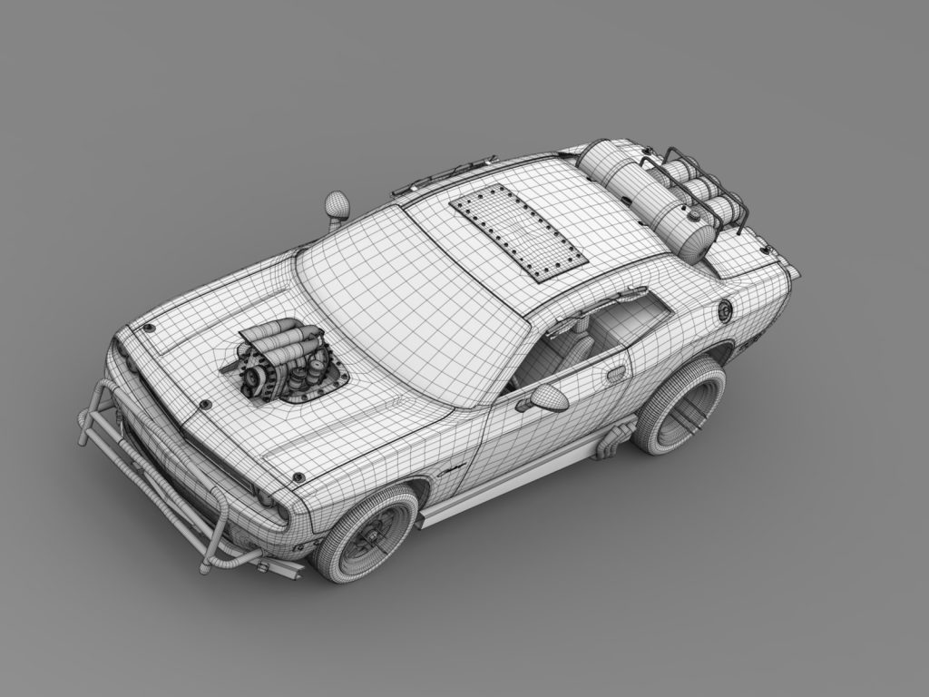 Mad Max Fight Interceptor Dodge Challenger 2015 3D Model - FlatPyramid