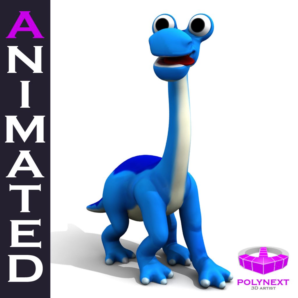 Cartoon Diplodocus 3D Model - FlatPyramid