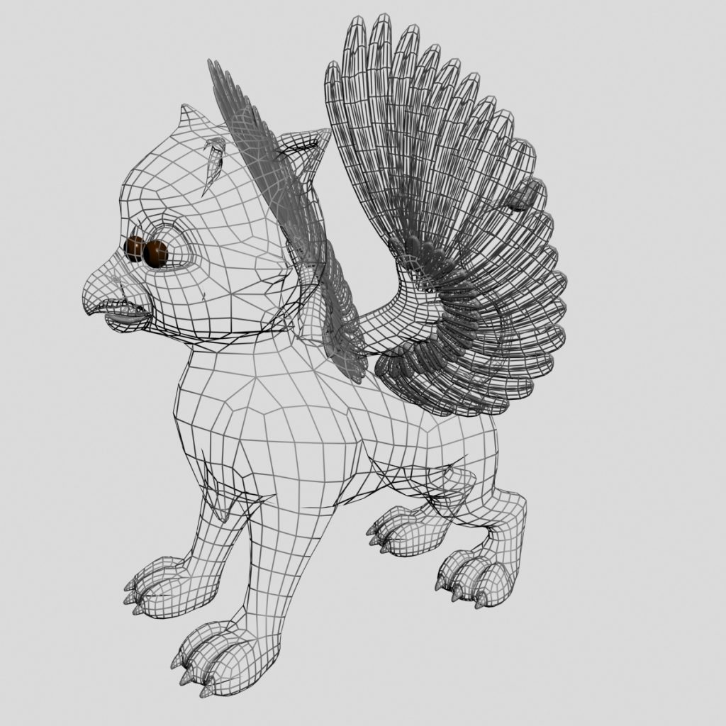 Baby Griffin Rigged 3D Model - FlatPyramid