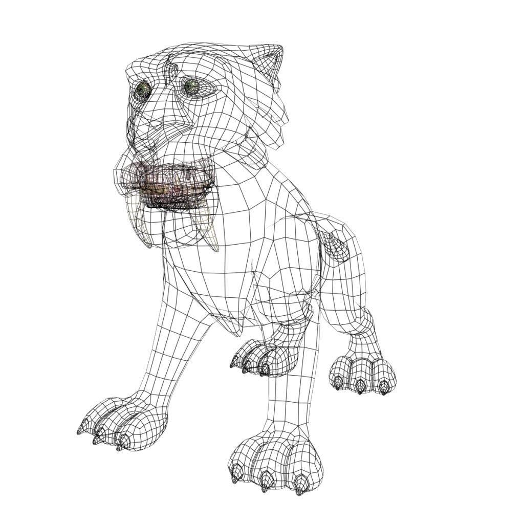 Cartoon Sabertooth Tiger RIGGED 3D Model - FlatPyramid