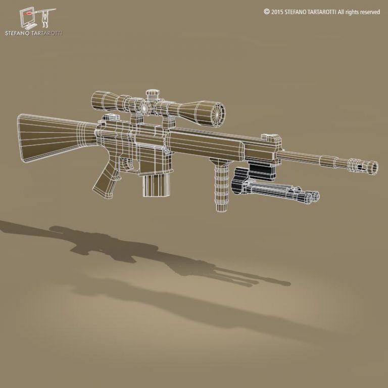Mk12 sniper rifle 3D Model - FlatPyramid