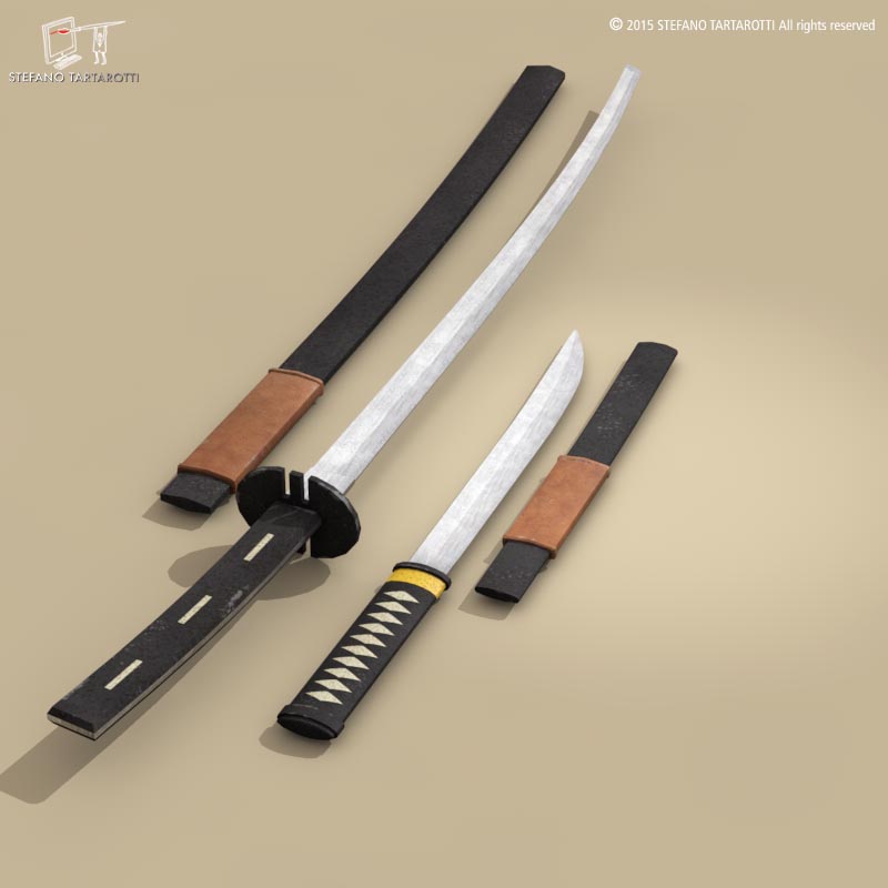 Katana and Wakizashi 3D Model - FlatPyramid