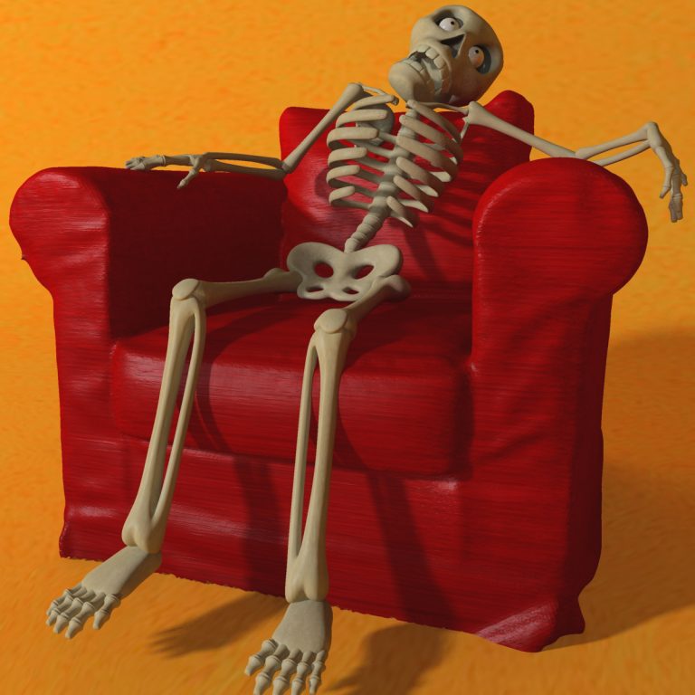 Cartoon Skeleton Rigged 3D Model - FlatPyramid