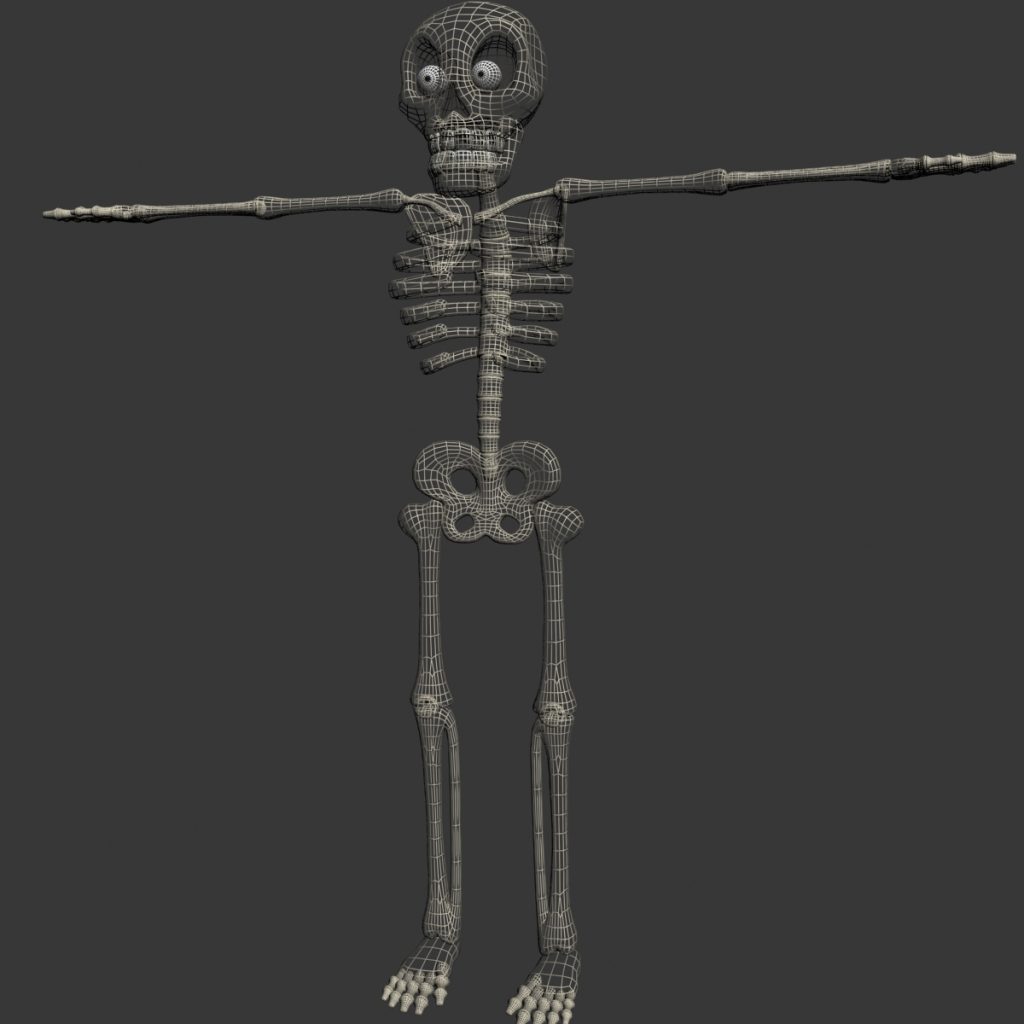 Cartoon Skeleton Rigged 3D Model - FlatPyramid