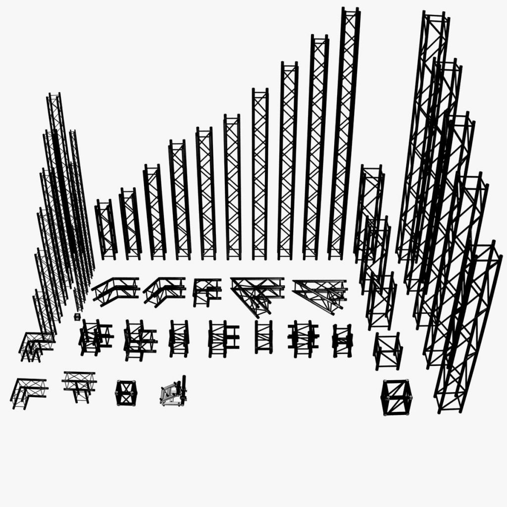 Square Light Trusses (Collection 50 Modular) 3D Model - FlatPyramid