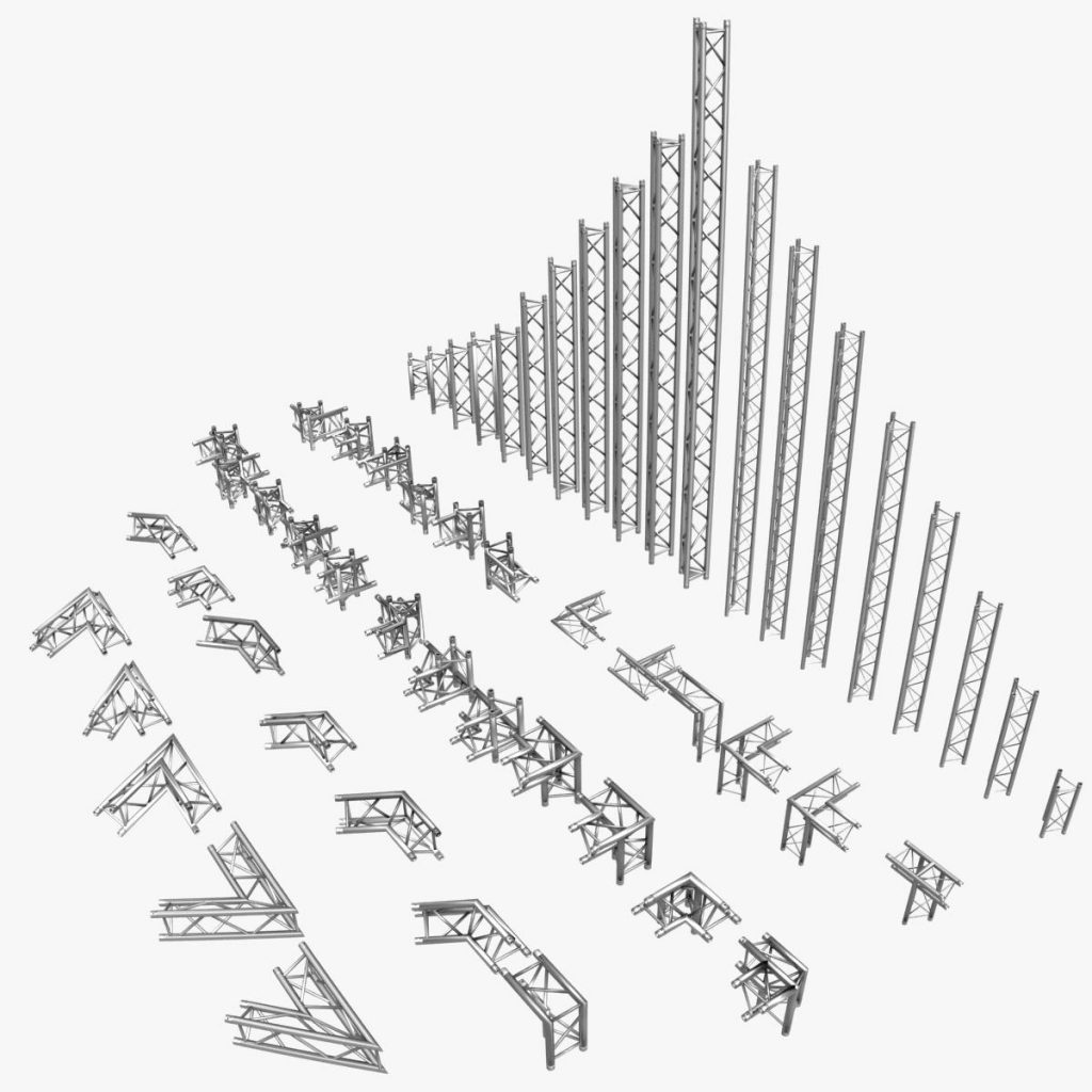 Triangular Trusses (Collection 55 Modular Pieces) 3D Model - FlatPyramid