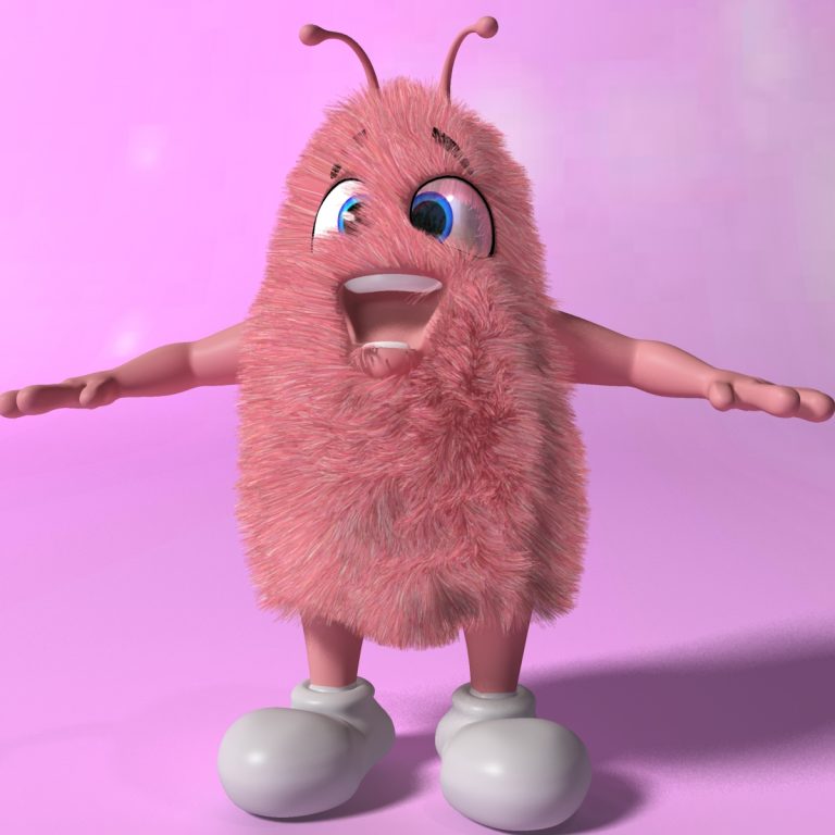 Pink Creature RIGGED and Animated 3D Model - FlatPyramid