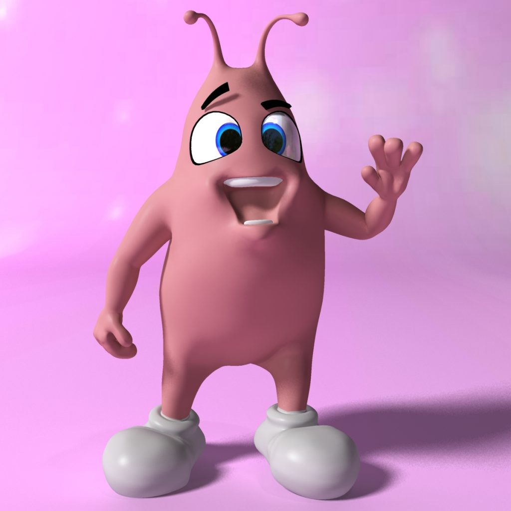 Pink Creature RIGGED and Animated 3D Model - FlatPyramid