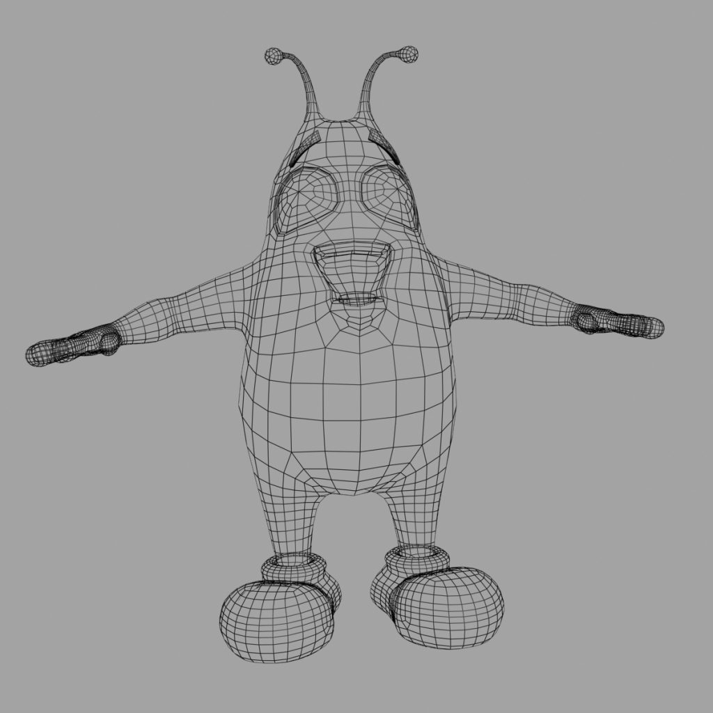 Pink Creature RIGGED and Animated 3D Model - FlatPyramid