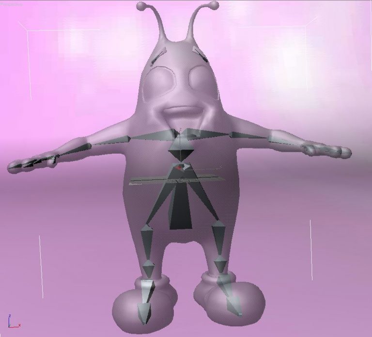 Pink Creature RIGGED and Animated 3D Model - FlatPyramid