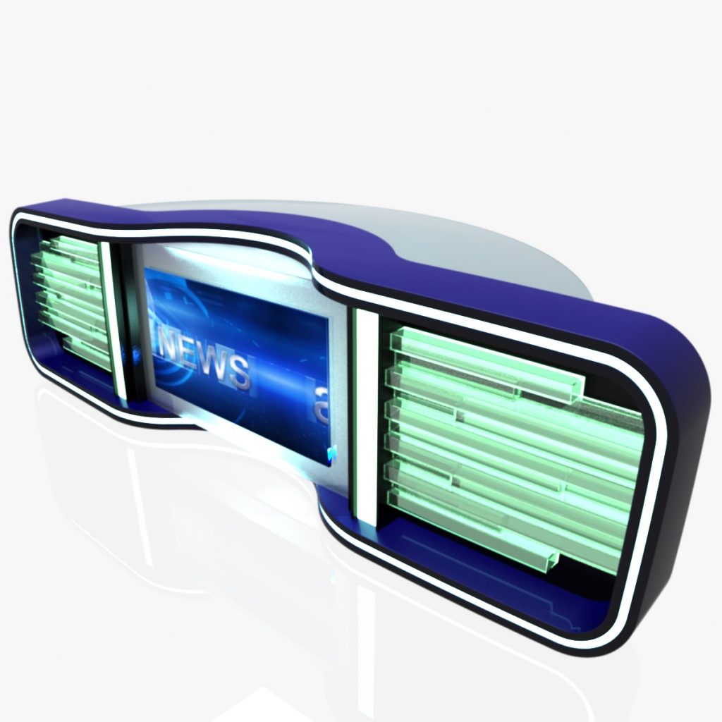 Virtual Tv Studio News Desk 5 3D Model - FlatPyramid