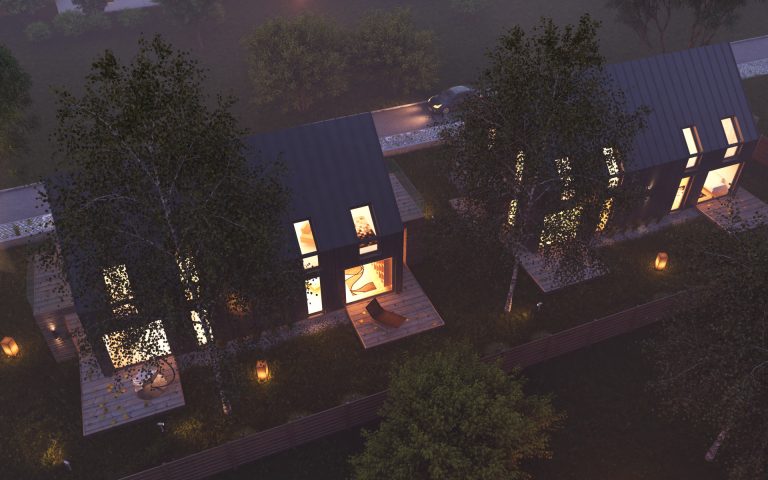 Vray Night Scene - Rendering Modern House tutorial 3D Model - FlatPyramid