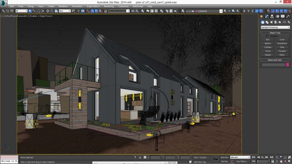 Vray Night Scene - Rendering Modern House tutorial 3D Model - FlatPyramid