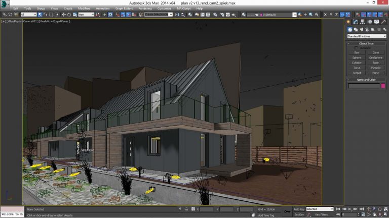 Vray Night Scene - Rendering Modern House tutorial 3D Model - FlatPyramid