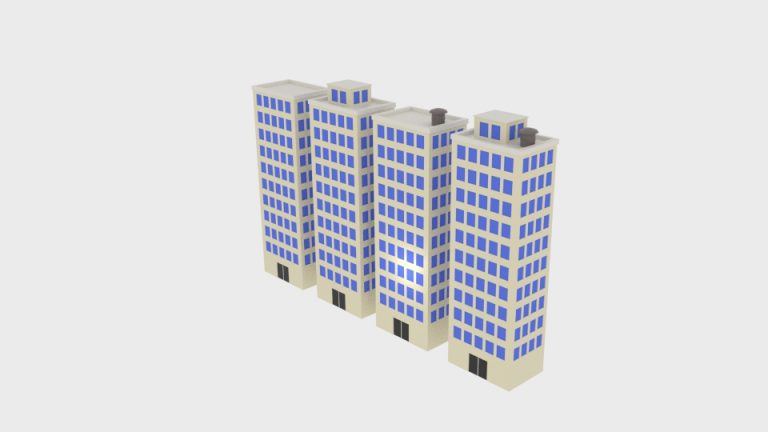 Block Building 3D Model - FlatPyramid
