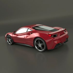 Ferrari 488 GTB sports car restyled 3D Model - FlatPyramid