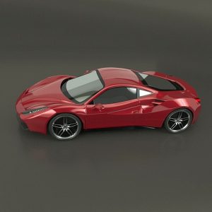 Ferrari 488 GTB sports car restyled 3D Model - FlatPyramid