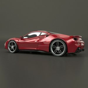 Ferrari 488 GTB sports car restyled 3D Model - FlatPyramid