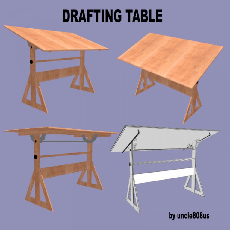 Drafting Table FBX + OBJ 3D Model - FlatPyramid